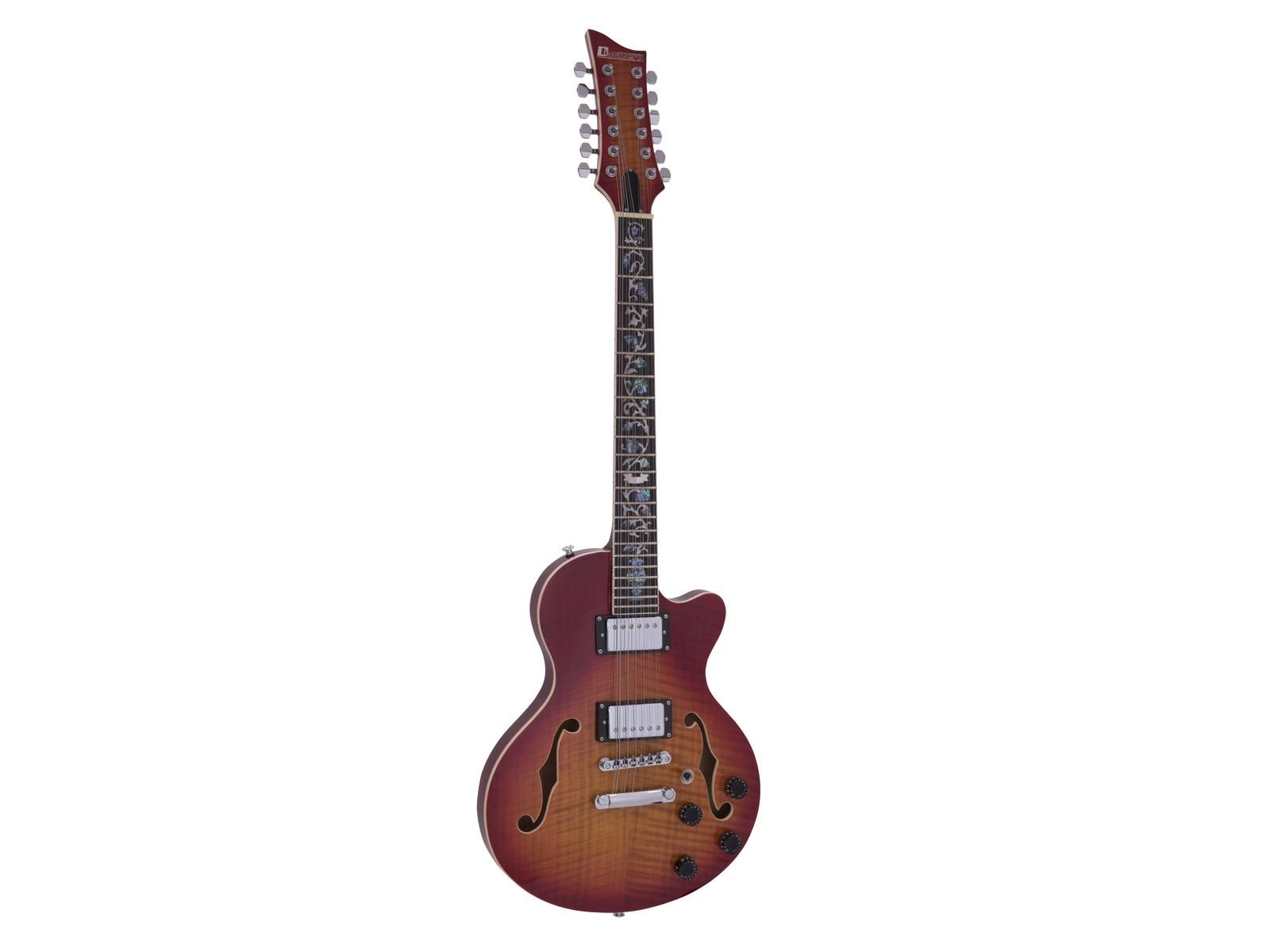Dimavery LP 612 Flamed Sunburst Chitara Electrica 12 Corzi