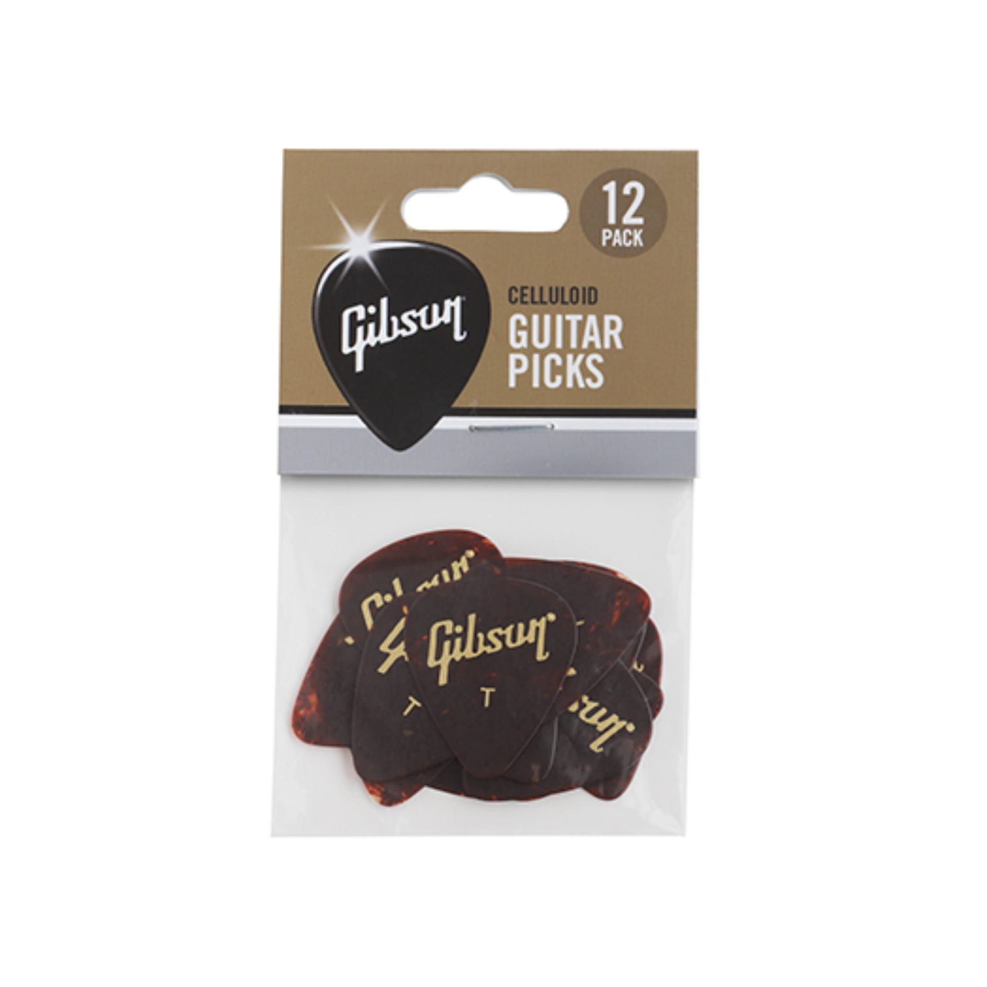 Gibson Tortoise Picks Thin 12 Pack Set Pene Chitara